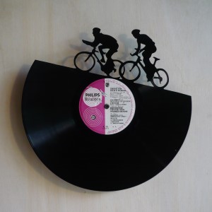Disque Vinyle découpé Décoration Vintage horloge Cyclisme